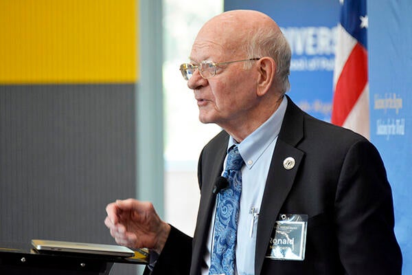 Ronald Neumann speaking at UCR, March 7, 2025. | UCR News | UC Riverside
